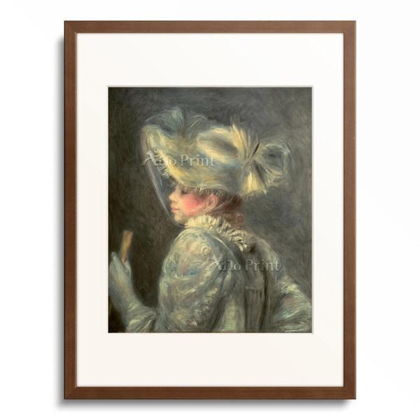 フランスの画家ジャンル: 印象派 Renoir, Auguste 1841-1919."Le chapeau blanc" (The white hat),c. 1890.Oil on canvas, 55.5 × 46cm.Private...
