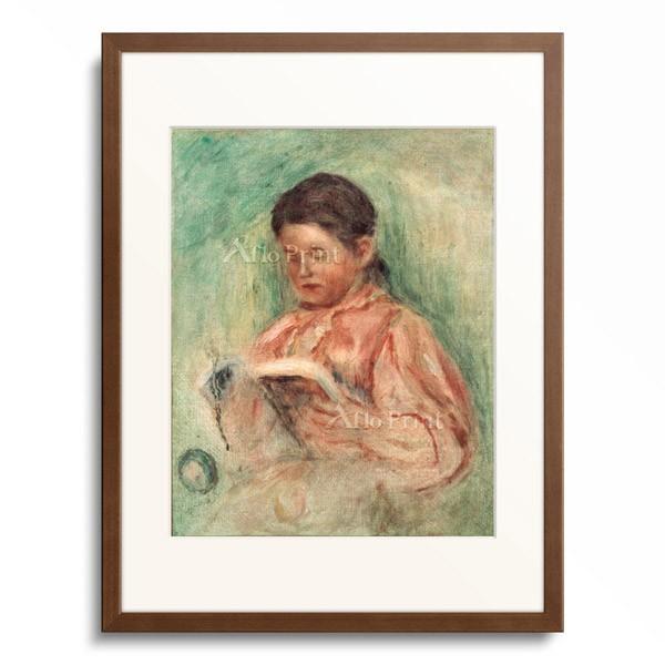 フランスの画家ジャンル: 印象派 Renoir, Auguste 1841-1919."Femme lisant" (Woman reading),undated.Oil on canvas, 41 × 33cm.Private Colle...