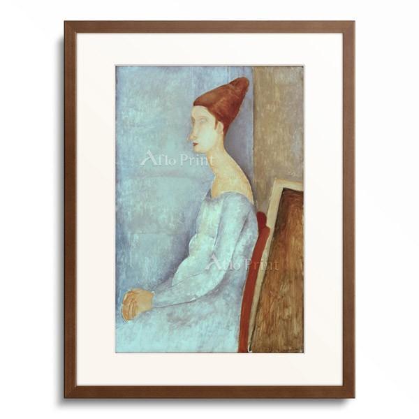 Amedeo Modigliani, 1884-1920."Jeanne Hebuterne assise, de profile",(Portrait of seated Jeanne Hebuterne, in profile), 19...