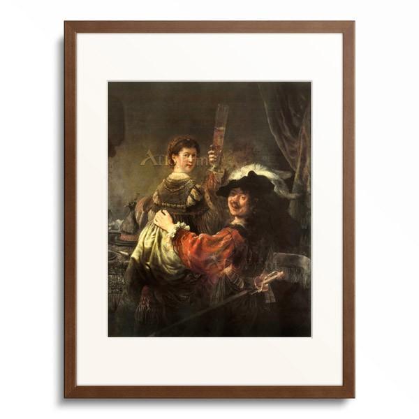 Rembrandt (born R.Harmensz van Rijn),1606 - 1669,Dutch painter."Self-portrait with his wife Saskia as prodigal son", c.1...