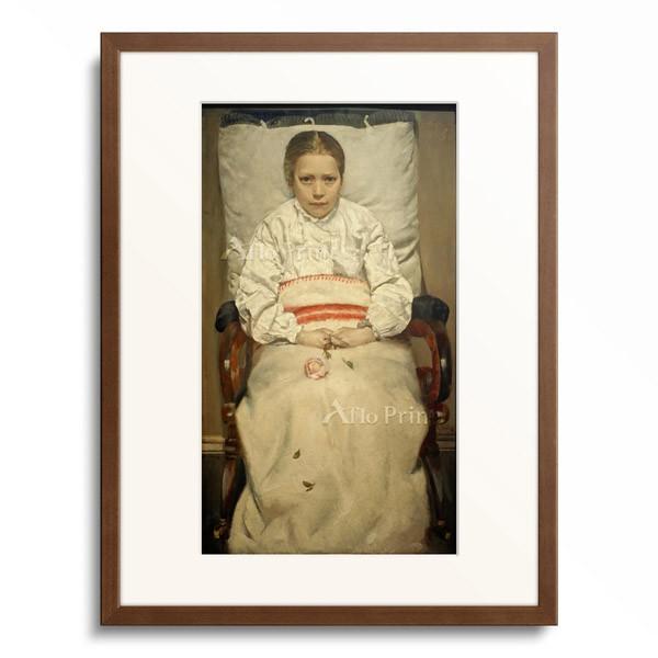Krohg, Christian; 1852-1925.“Krankes Madchen” (Syke pike), 1880-1881.Ol auf Holz, 102 × 58 cm.Geschenk von Herrn Olaf Sc...