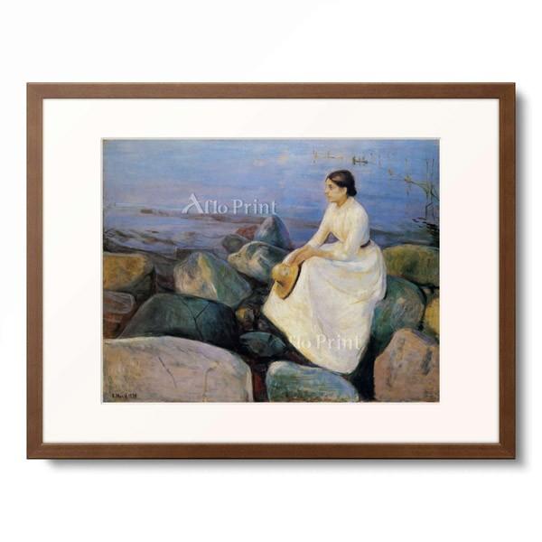 ノルウェーの画家技法: 油彩ジャンル: 象徴主義　表現主義NGER ON THE BEACHEdvard MUNCH (1863-1944) “Inger on the beach”. Oil on burlap, 1889.Identif...