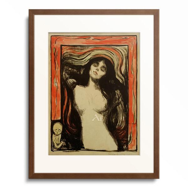 Madonna/Munch, Edvard 1863-1944.“Madonna”, 1895/1902.Lithograph with litho chalk, litho ink and scraper in black, light ...
