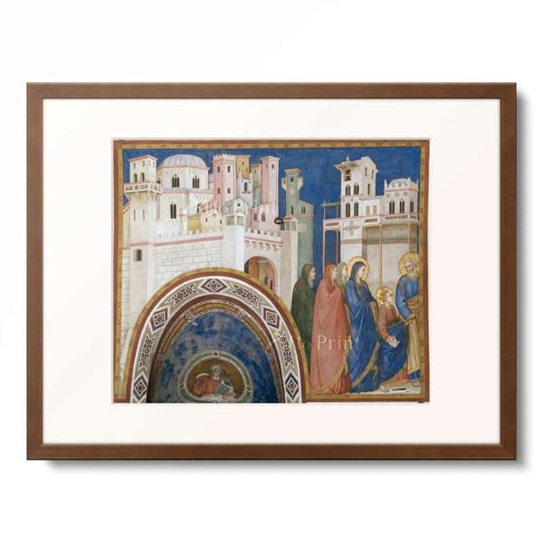 Giotto di Bondone, c. 1266-1337,Workshop of.“The 12-year-old Jesus returning to Nazareth with Mary and Joseph”.Fresco, c...