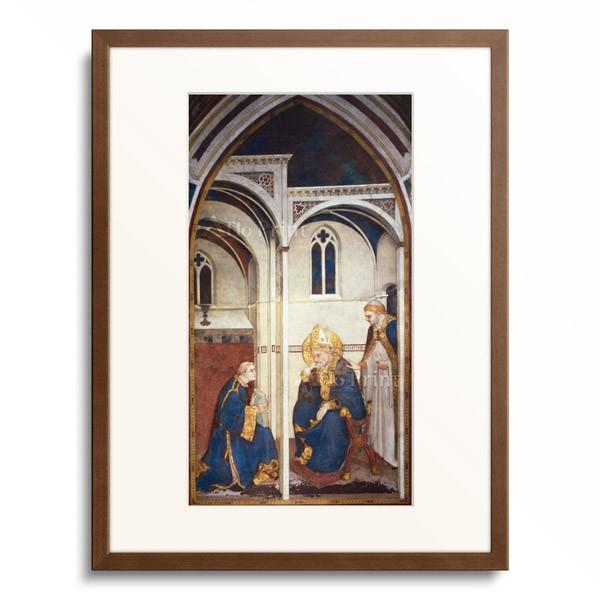 Martini, Simone c. 1280/85 - 1344.“The vision of St. Ambrose”.(Ambrose hears about the death of St. Martin of Tours in a...