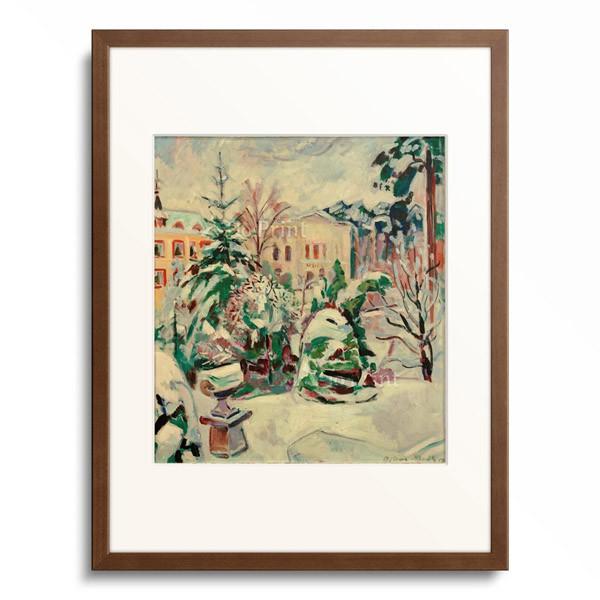 Moll, Oskar1875-1947,German painter.“Verschneiter Park mit Hausern” (Park with snow and houses), 1917.Oil on canvas, 80 ...