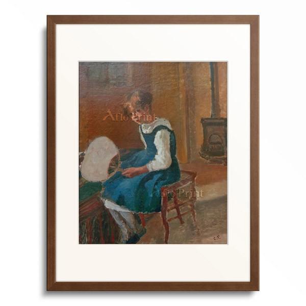 Pissarro, Camille 1830-1903.“Portrait of Jeanne with fan”(Portrait de Jeanne, tenant un evantail), c. 1873.(Jeanne-Rache...