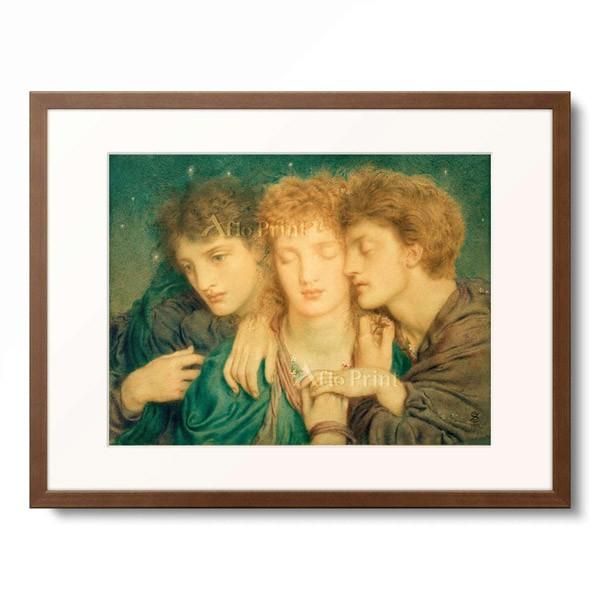 Solomon, Simeon,1840-1905,English painter."The Sleepers and the One who Watcheth", 1970.Watercolour on paper, 30.7 x 45 ...