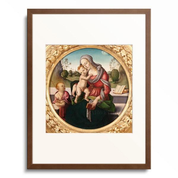 Italian,circle of Piero di Cosimo (1462-1522)."Madonna and Child and the Infant St John".Oil on wood, 65 cm (round).Inv....
