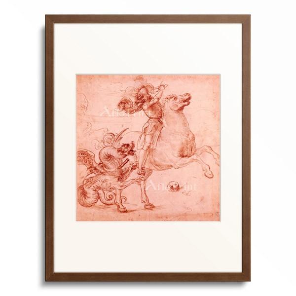 Raphael, originally Raffaello Sanzio 1483-1520."Saint George fights the dragon",c. 1505. (Preparatory drawing for the pa...