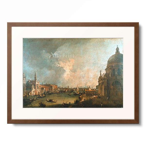 Venice,Canale Grande."The Mouth of the Canale Grande in Venice". (church of Santa Maria della Salute on right, campanile...