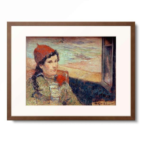 Gauguin, Paul 1848-1903."Femme devant une fenetre ouverte, dite La fiancee" (woman at an open window, called the fiance)...