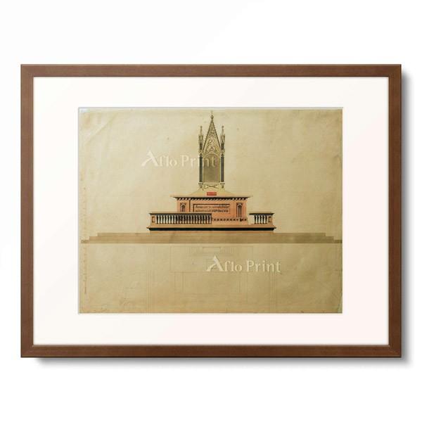 Friedrich, Caspar David 1774-1840."Sketch for an altar with a Neo Gothic shrine. Study for the altar of the Marienkirche...