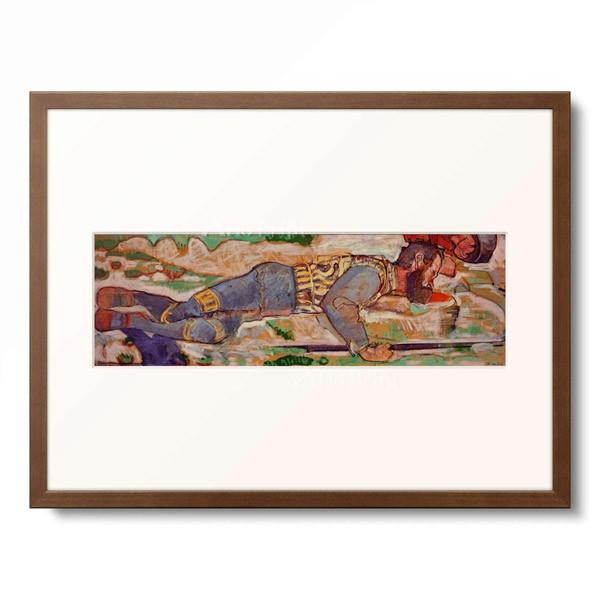 Hodler, Ferdinand 1853-1918."Dying Warrior", 1897/98. (Fragment from the second cartoon for the mural "The Retreat at Ma...