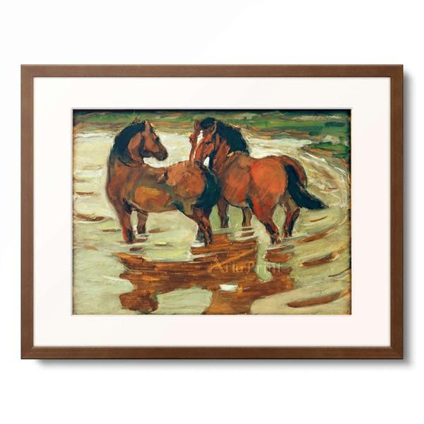 Marc, Franz.German painter, 1880-1916."Zwei Pferde in der Schwemme" (Two horses in the water), 1910.Tempera, heightened ...