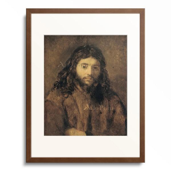Rembrandt, Harmensz van Rijn 1606-1669.School."Head of Christ", c. 1648/50.Oil on wood, 25.5 × 21 cm.The Hague, Mauritsh...