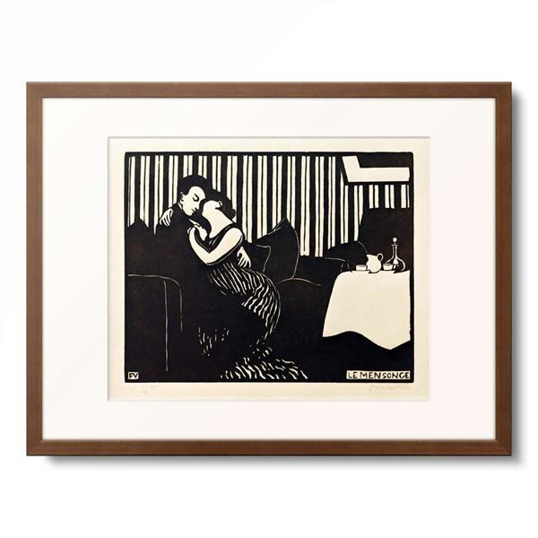 Vallotton, Felix.French artist; 1865-1925."Le mensonge" (The Lie), 1897. Woocut, 18 × 22.5 cm. From the series "Intimite...