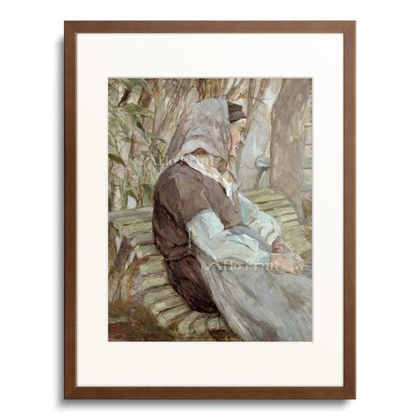 Toulouse-Lautrec, Henri de. 1864-1901."Vieille Femme assise sur un banc, a Celeryran" (Old woman sitting on a bench in C...