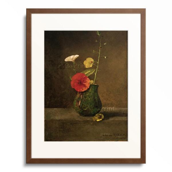 Redon, Odilon 1840-1916."Liserons et coquelicots dans un petit pichet vert" (Flower Still Life in Green Pitcher), 1866-1...