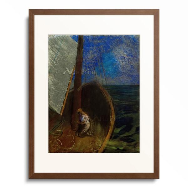 Redon, Odilon 1840-1916."Sainte femme dans une barque"(Holy woman in a barque), c. 1897.Pastel, 60 × 52cm.Foundation Col...