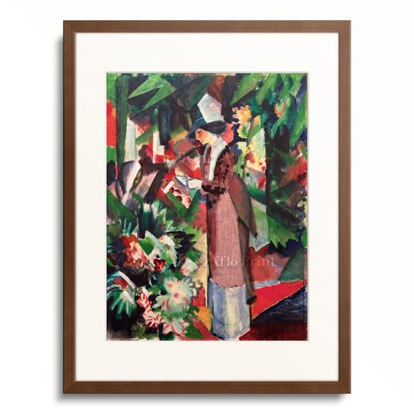 Macke, August. 1887-1912."Spaziergang in Blumen" (Strolling amongst flowers), 1912.Oil on canvas, 63.5 × 48.5 cm.Hermann...