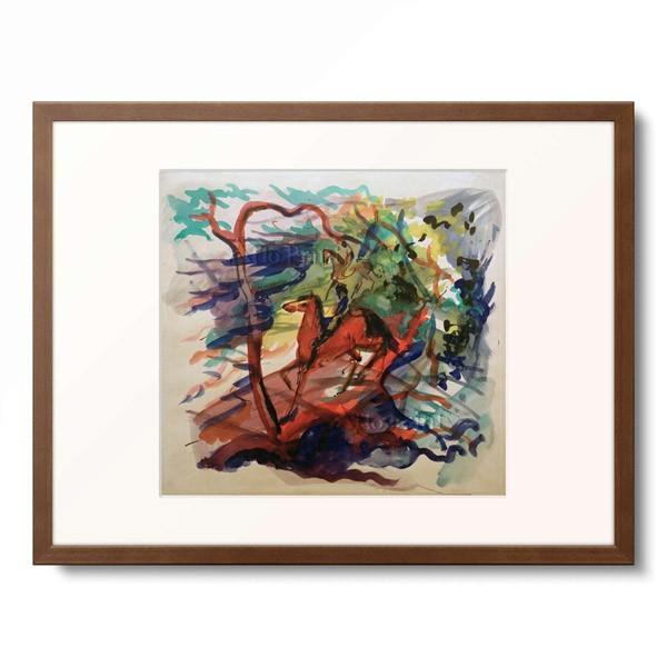 Macke, August.German expressionist painter;Meschede 3.1.1887 - Champagne (fallen) 26.9.1914."Reiter im Wald" (rider in t...