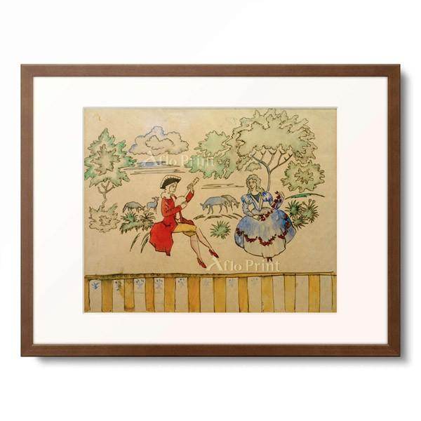 Macke, August 1887-1914."Schaferszene I" (Shepherd’s scene I), 1912/13.(Probably a design for Worringer’s Tearooms).Colo...