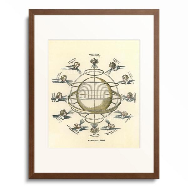 Durer, Albrecht 1471-1518."the Armillary Sphere", 1525.Woodcut, coloured later.Illustration for Willibald Pirkheimer’s t...