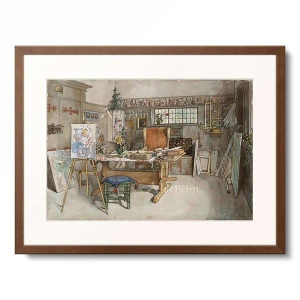 Larsson, Carl 1853-1919."The studio", 1894. (The Larsson’s family home in Sundborn, Sweden). Watercolour, 32 × 43cm. Fro...