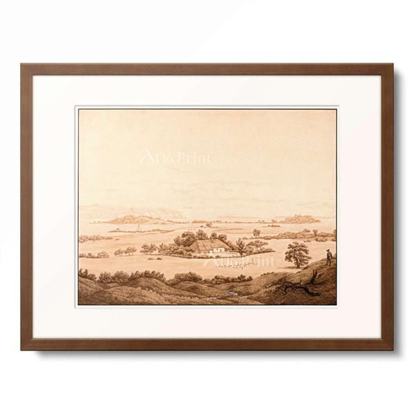 Friedrich, Caspar David 1774-1840."Landscape in Rugen with shepherd" (Land scape in Rugen near Putbus), c. 1809/10.Penci...