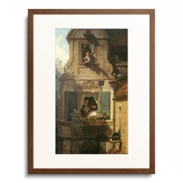 Spitzweg, Carl 1808-1885."Der abgefangene Liebesbrief", c. 1860.(The Intercepted Love Letter).Oil on canvas, 54.2 × 32.3...