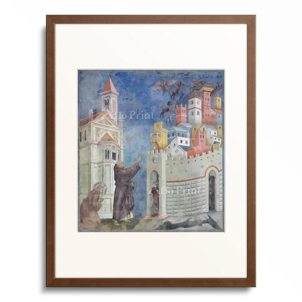 Giotto di Bondone c. 1266-1337."St. Francis Frees the Town Arezzo of the Demons". (Legenda maior VI, 9).Fresco, c. 1295/...