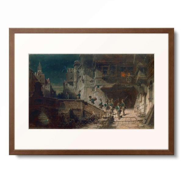 Spitzweg, Carl 1808-1885."Die Scharwache" (Night Rounds -- The Guard Band), c. 1875/78.Oil on canvas, 33.4 × 54.2 cm.Mun...