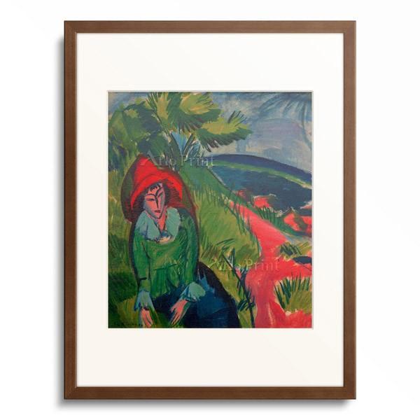 Kirchner, Ernst Ludwig 1880-1938."Erna auf Fehmarn" (Erna am Meer, Fehmarn) (Erna at Fehmarn - Erna by the sea, Fehmarn)...