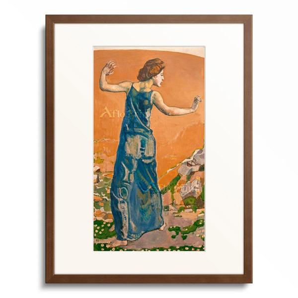 Hodler, Ferdinand 1853-1918."Woman with arms outstretched (Femme jouyeuse) ", 1909.Oil on canvas, 126 × 71cm.Private col...