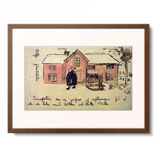 Larsson, Carl; Swedish painter, 1853-1919.- "Ulf in Sheepskin".- (Ulf, son of the artist, has not caught a cold and is a...