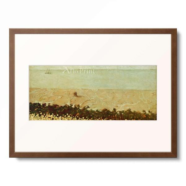 Vallotton, Felix1865-1925,Swiss painter."La plage de Villerville" (Villerville beach), 1902.Oil on card on panel, 33 x 7...