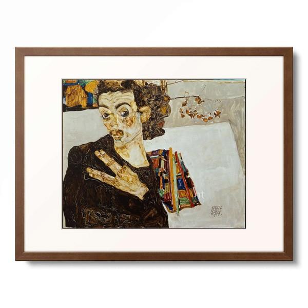 Schiele, Egon,1890-1918,Austrian painter."Selbstbildnis mit schwarzer Vase" (Selbstbildnis mit gespreizten Fingern), (Se...