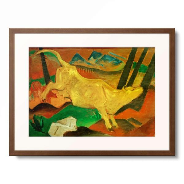 Marc, Franz 1880-1916."Die gelbe Kuh" (Skizze) (The Yellow Cow, sketch), 1911.Oil on wood, 62.5 × 87.5cm.Kracht Collecti...