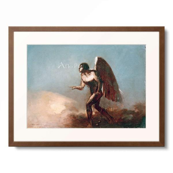 Redon, Odilon 1840-1916."L’Homme aile, dit aussi: L’Ange dechu"(The winged man, or: Fallen angel), 1890-95.Oil on cardbo...