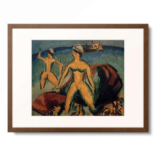 Kirchner, Ernst Ludwig. 1880-1938."Bathers (Fehmarn) ", 1912.Oil on canvas, 50 × 60 cm.Donated by Fritz and Hildegard Be...