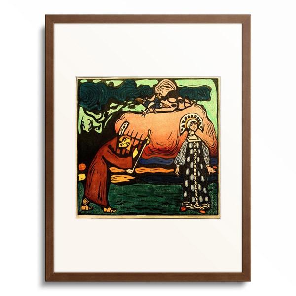 Kandinsky, Wassily 1866-1944."The Dulcimer player", 1907.Linocut, 19 × 19.3cm.Inv. No. 13235Moscow, Tretjakov Gallery.