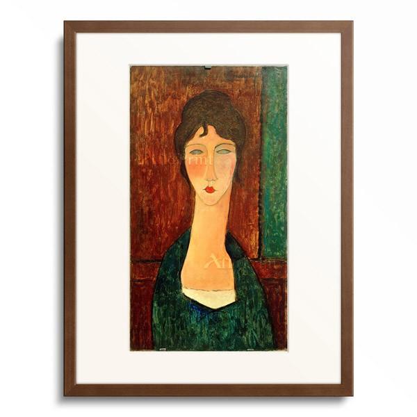 Modigliani, Amedeo. 1884-1920."Young Woman with Brown Hair (Elvira) ", 1918.Oil on canvas, 70 × 37.5cm.Frankfurt am Main...