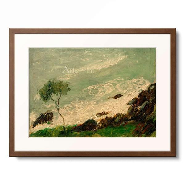 Macke, August 1887-1914."Baum am Meer bei Rapallo" (Tree by the sea near Rapallo),1907.Oil on canrd mounted on canvas,16...