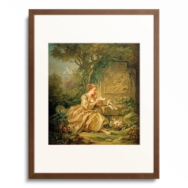 Boucher, Francois.French painter; 1703-1770."The Secret Message", 1767.Oil on canvas, 60 × 60.5 cm.Brunswick, Herzog Ant...