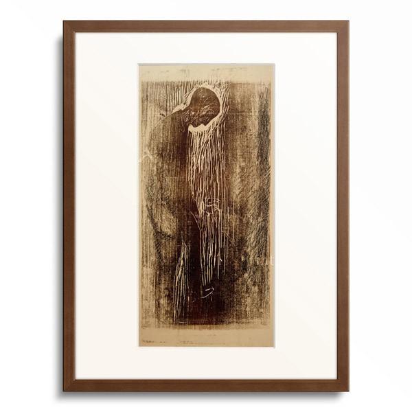 Kristian Schreiner, norwegian. Physicians.29.7.1874 Ekeberg - 3.5.1957 Oslo."Kristian Schreiner standing".Woodcut, 1943,...