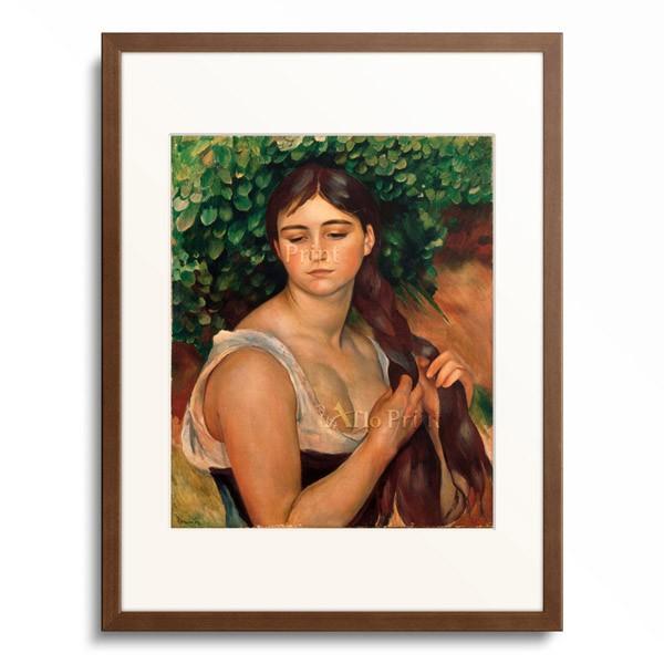 Renoir, Auguste 1841-1919."La Natte" (Portrait of Suzanne Valadon)1884.Oil on canvas, 56 × 47cm.Baden (Switzerland), Lan...