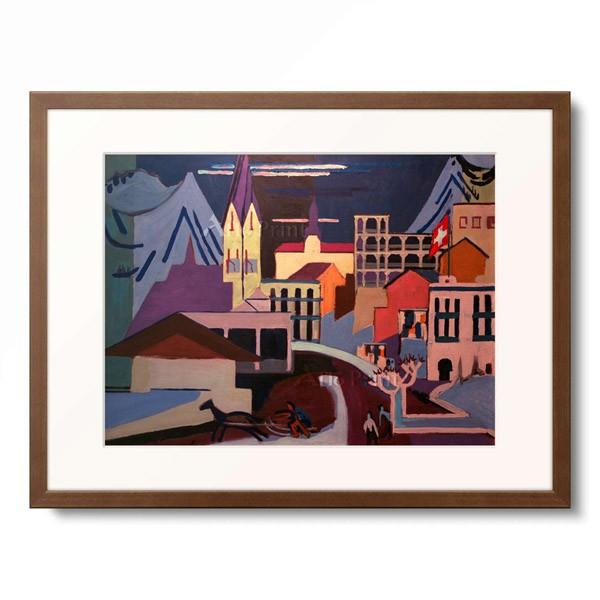 Kirchner, Ernst Ludwig 1880-1938."Davos - Platz am Bahnhof"(Davos - Station square), 1931.Oil on canvas, 90,7 × 120 cm.C...