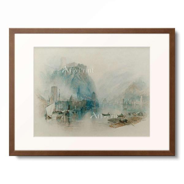 Turner, William 1775-1851."The Castellated Rhine " (Castles along the Rhine River", c. 1832.Watercolour, vignette 16.5 ×...