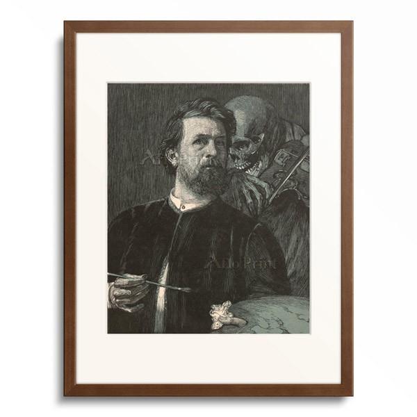 Bocklin, Arnold; Swiss Painter; Basel19.10.1827 - San Domenico 16.1.1901."Selbstbildnis mit fiedelndem Tod". ("Self-Port...